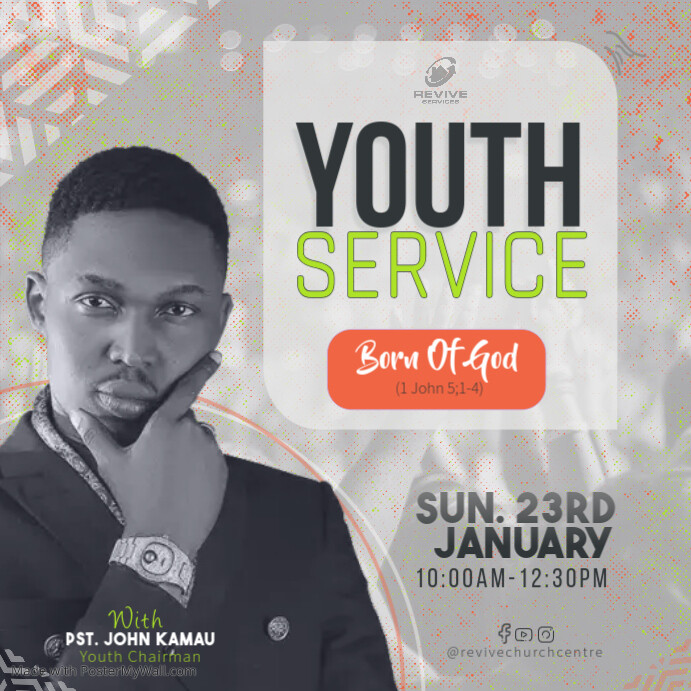 Youth Service poster Template | PosterMyWall