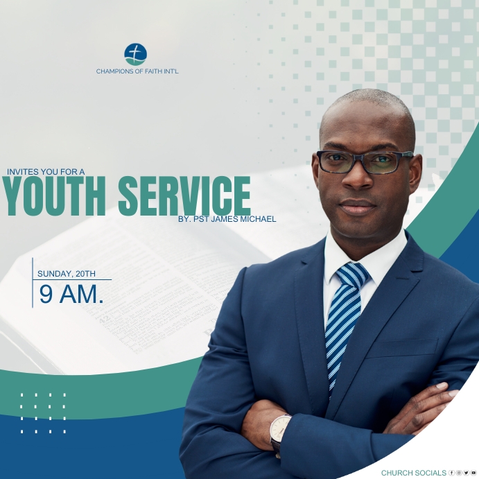 Youth Service poster Template | PosterMyWall
