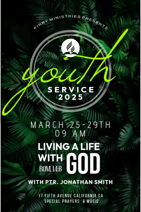 Youth Service Template | PosterMyWall