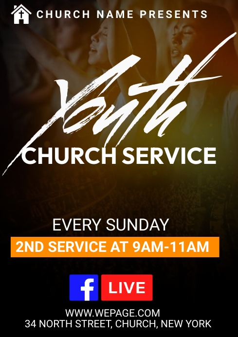 Youth service Template | PosterMyWall