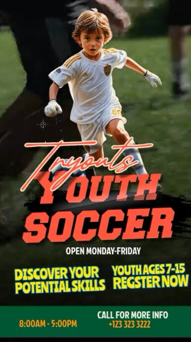 Youth Soccer Camp Poster Template | PosterMyWall