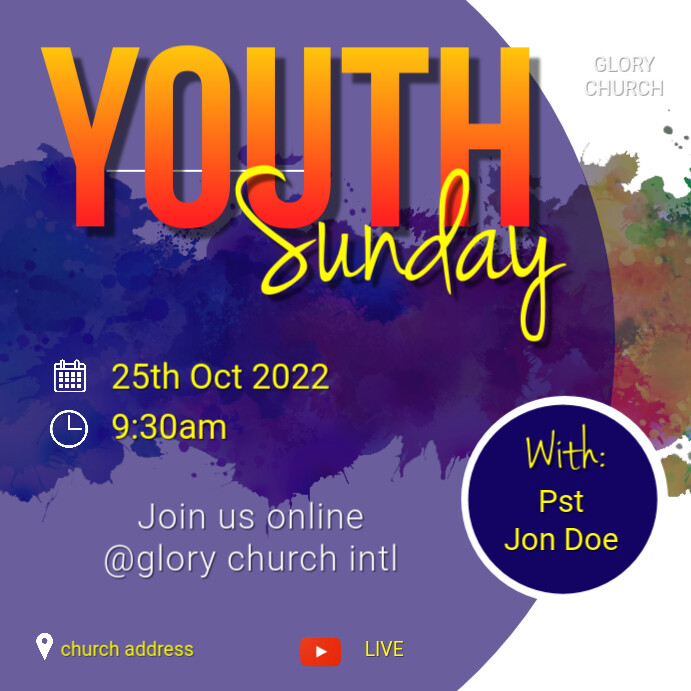 YOUTH SUNDAY (1) Template | PosterMyWall
