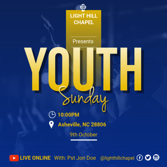 YOUTH SUNDAY (12) Template | PosterMyWall