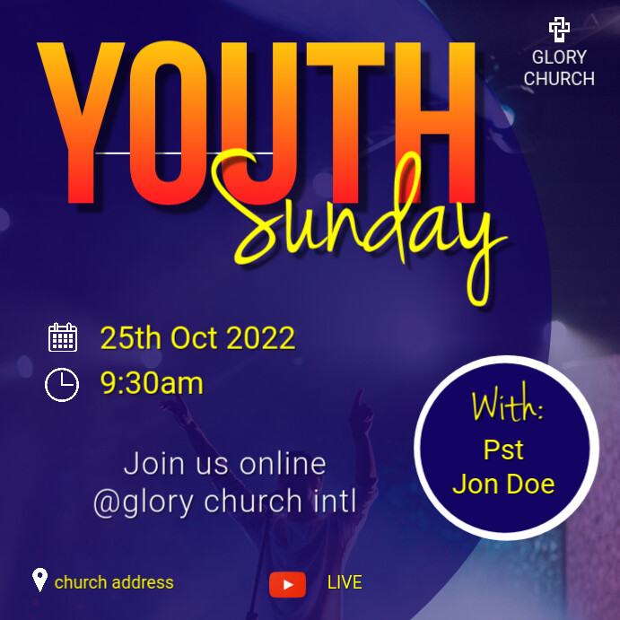 YOUTH SUNDAY Template | PosterMyWall