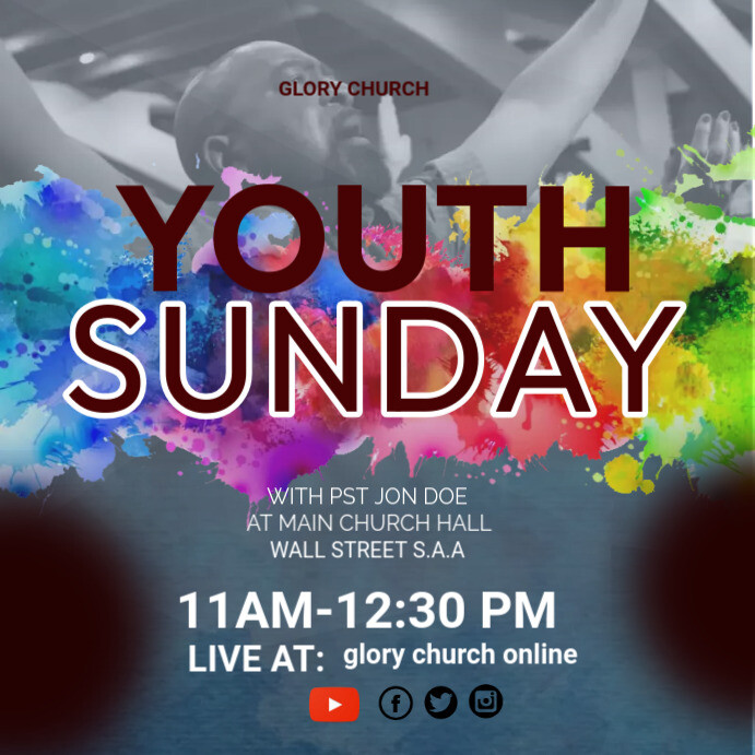 Modèle youth Sunday | PosterMyWall