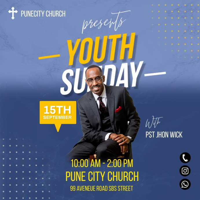 Youth sunday flyer Template | PosterMyWall