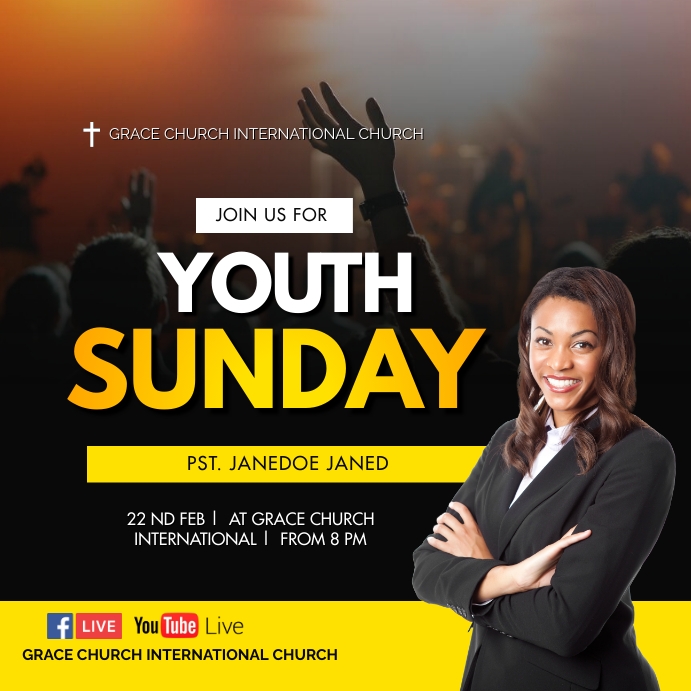YOUTH SUNDAY FLYER Template | PosterMyWall