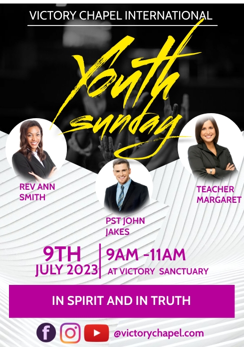 Plantilla de Youth sunday flyer template | PosterMyWall