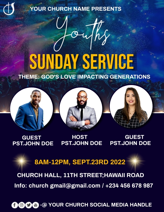 youth sunday service Template | PosterMyWall