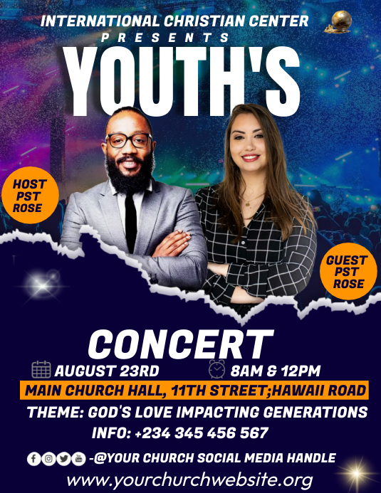 youth sunday service Template | PosterMyWall