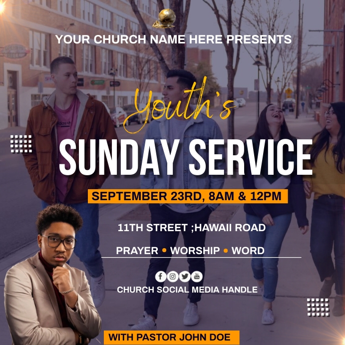 youth sunday service Template | PosterMyWall