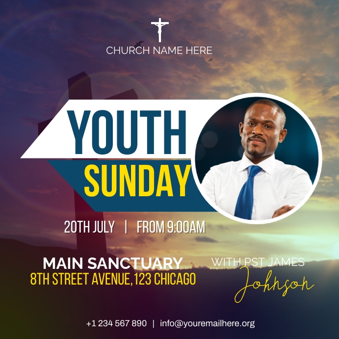 Copy of youth sunday service | PosterMyWall