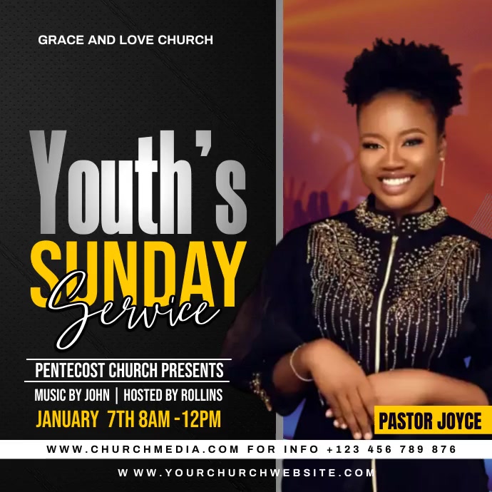youth sunday service Template | PosterMyWall