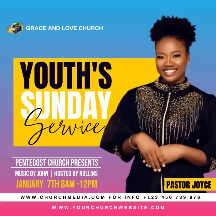 youth sunday service Template | PosterMyWall