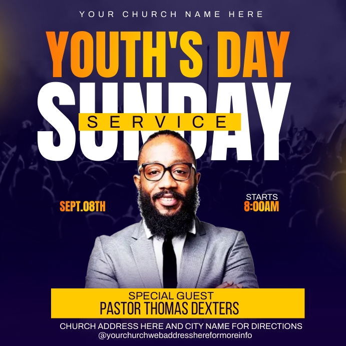youth sunday service Template | PosterMyWall