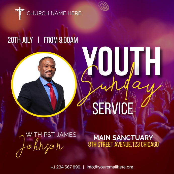 youth sunday service Template | PosterMyWall
