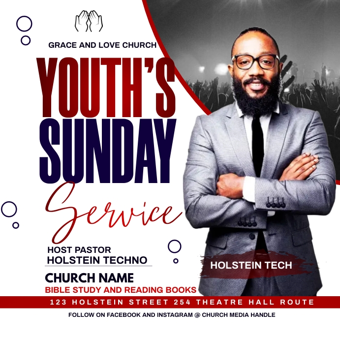 youth sunday service Template | PosterMyWall