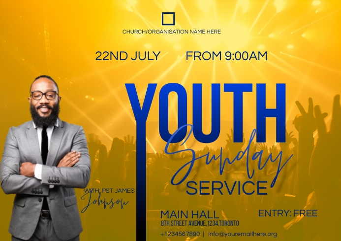 Copy of youth sunday service | PosterMyWall