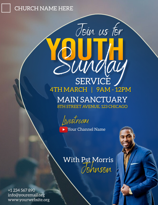 youth sunday service flyer Template | PosterMyWall