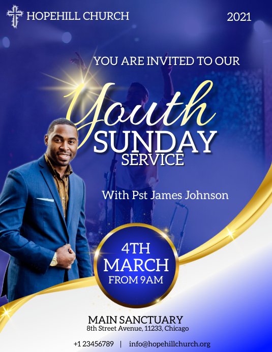 youth sunday service flyer Template | PosterMyWall