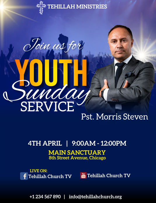 youth sunday service flyer Template | PosterMyWall