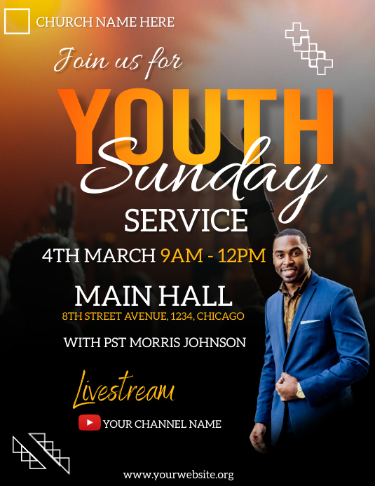 youth sunday service flyer Template | PosterMyWall