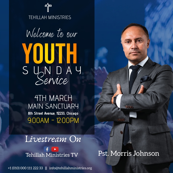 youth sunday service flyer Template | PosterMyWall