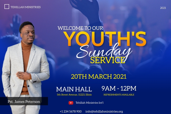 youth sunday service flyer Template | PosterMyWall