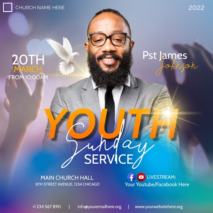 youth sunday service flyer Template | PosterMyWall
