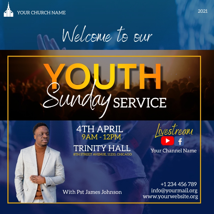 youth sunday service flyer Template | PosterMyWall