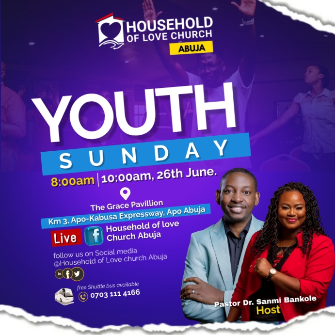 Youth Sunday Service flyer template 2022 | PosterMyWall