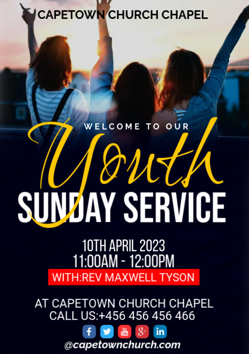youth Sunday service flyer template | PosterMyWall