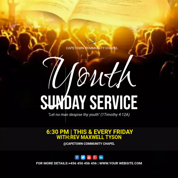youth sunday service flyer template | PosterMyWall