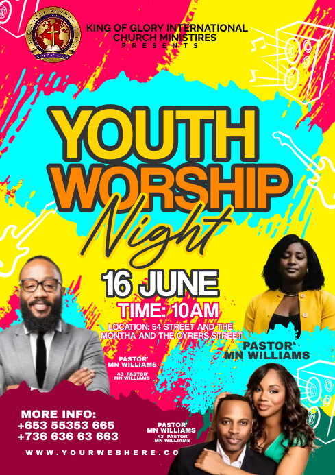 youth worship service Template | PosterMyWall