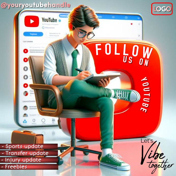 Youtube follow Template | PosterMyWall