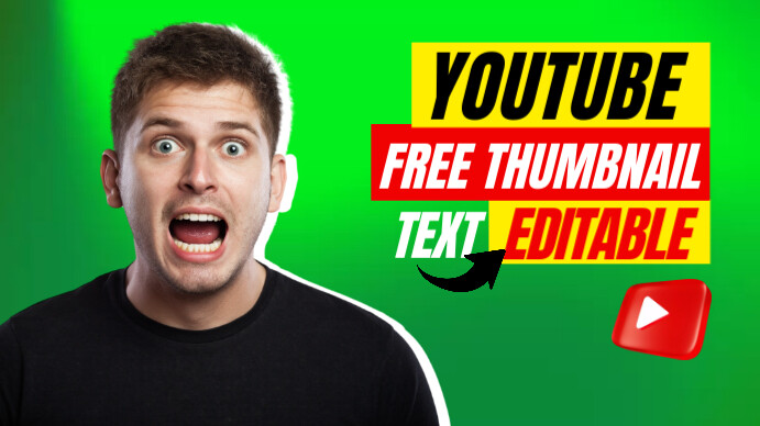 youtube free thumbnail text editable เทมเพลต | PosterMyWall