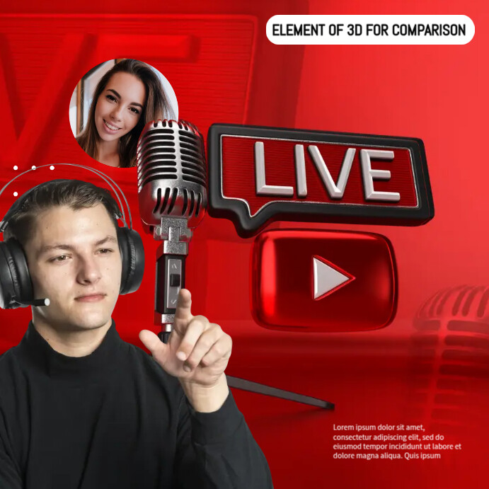 Youtube Live Podcast Ads Template | PosterMyWall