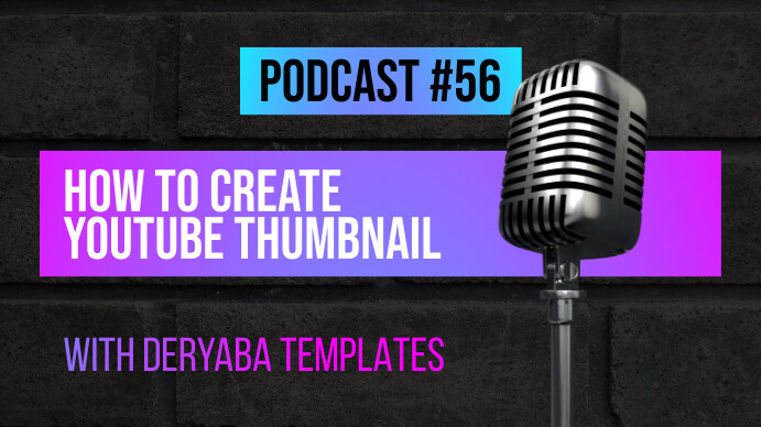Copy of Youtube Podcast Microphone Thumbnail Gradient | PosterMyWall