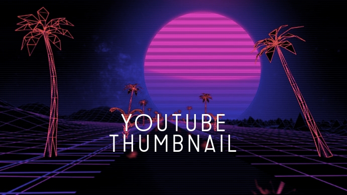 Youtube Retro 80's Sunset Thumbnail Template | PosterMyWall