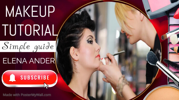 YouTube thumbnail about makeup tutorial Template | PosterMyWall