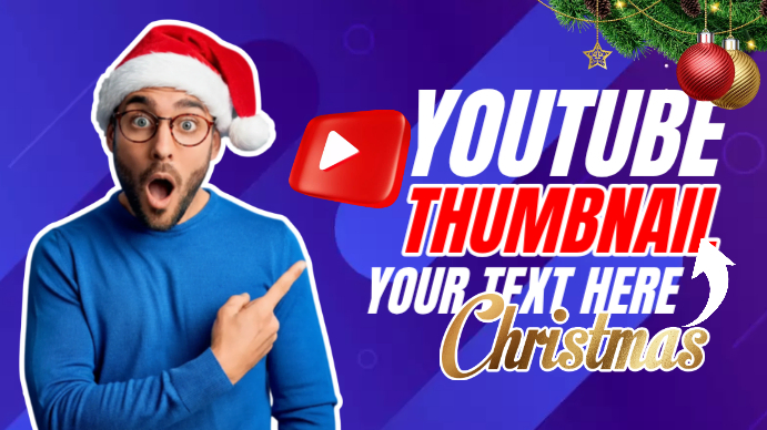 Youtube thumbnail christmas surprised man Template | PosterMyWall