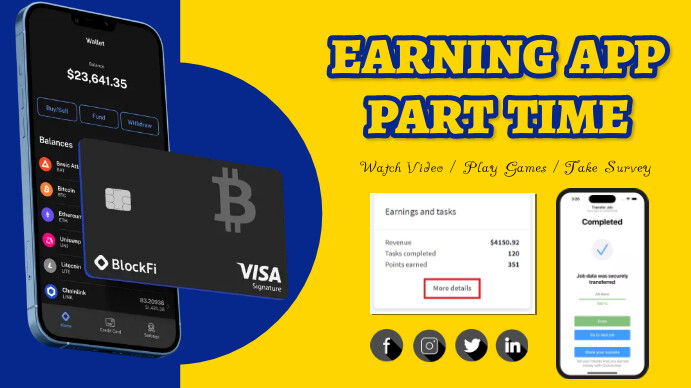 Youtube thumbnail maker crypto earnings Template | PosterMyWall