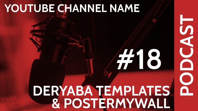 Youtube Thumbnail Red Podcast Template | PosterMyWall