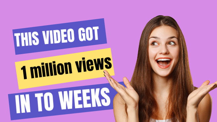 YouTube thumbnail the video got 1 million vie Template | PosterMyWall