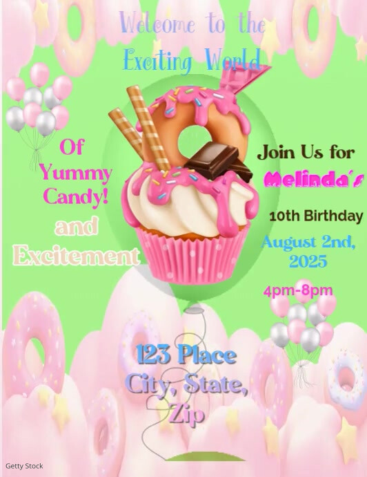 Yummy Candy Land Invitation Template | PosterMyWall