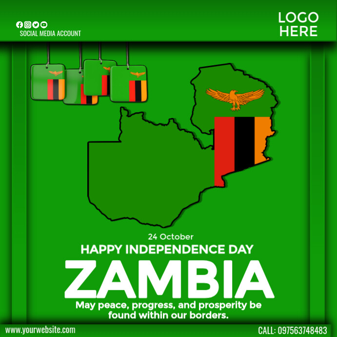 Copy of Zambia Independence Day | PosterMyWall