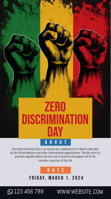 Zero Discrimination Day Template | PosterMyWall