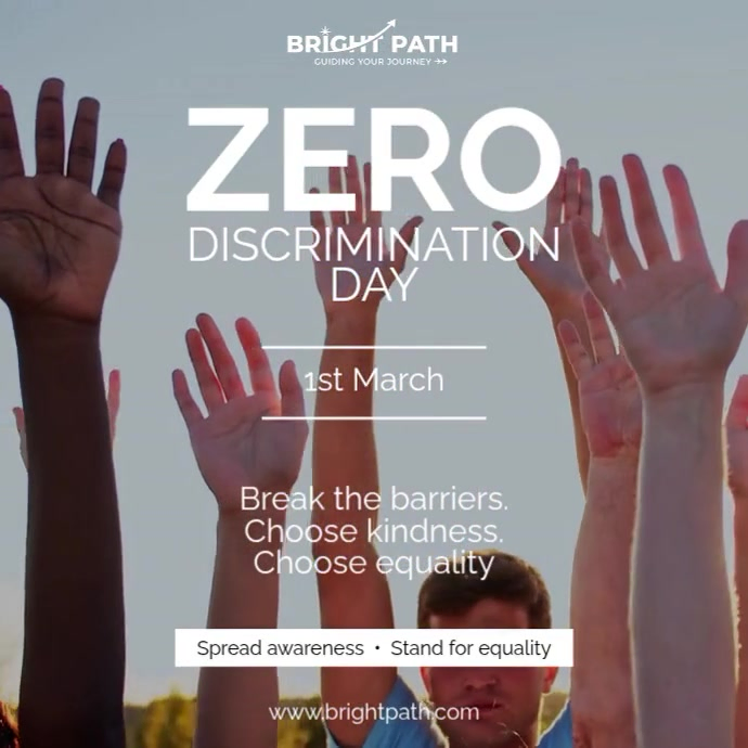 Zero Discrimination Day Square Video Post Template | PosterMyWall