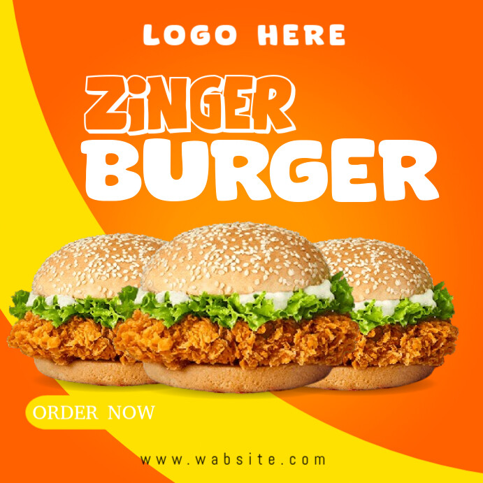 Plantilla de Zinger Burger Template Instagram Post | PosterMyWall