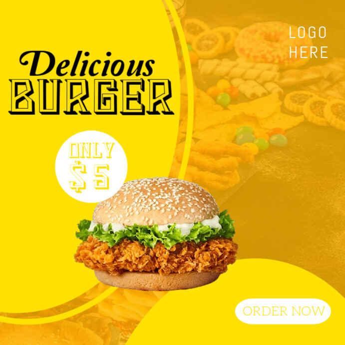 Zinger Burger Template Instagram Post | PosterMyWall